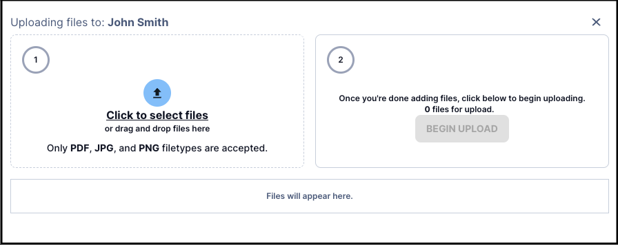 Uploading Documents to Existing Cases – Pattern Data
