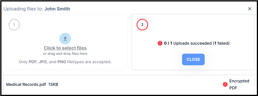 Uploading Documents to Existing Cases – Pattern Data